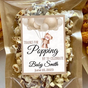 We Can Bearly Wait Teddy Bear Baby Shower Favors Ready to Pop Popcorn ...