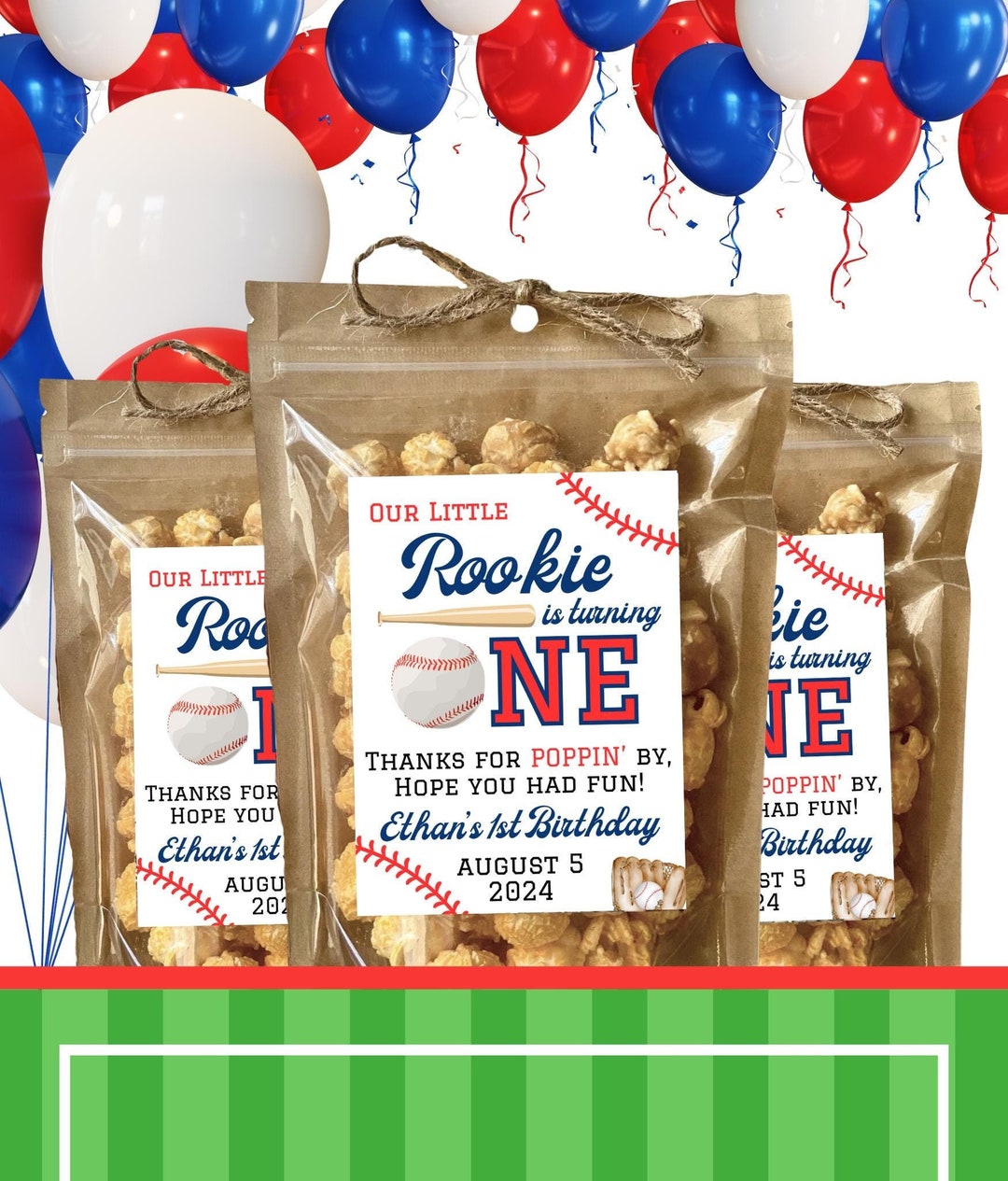 Rookie of the Year First Birthday Party Favors Baseball 1st Birthday ...