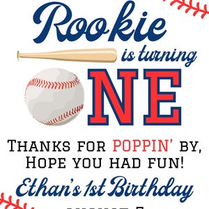 Rookie of the Year First Birthday Party Favors Baseball 1st Birthday ...