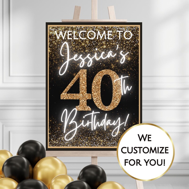 40th Birthday Poster - Etsy