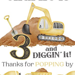 Construction Trucks Birthday Party Favors Diggin It Dump Truck Birthday ...