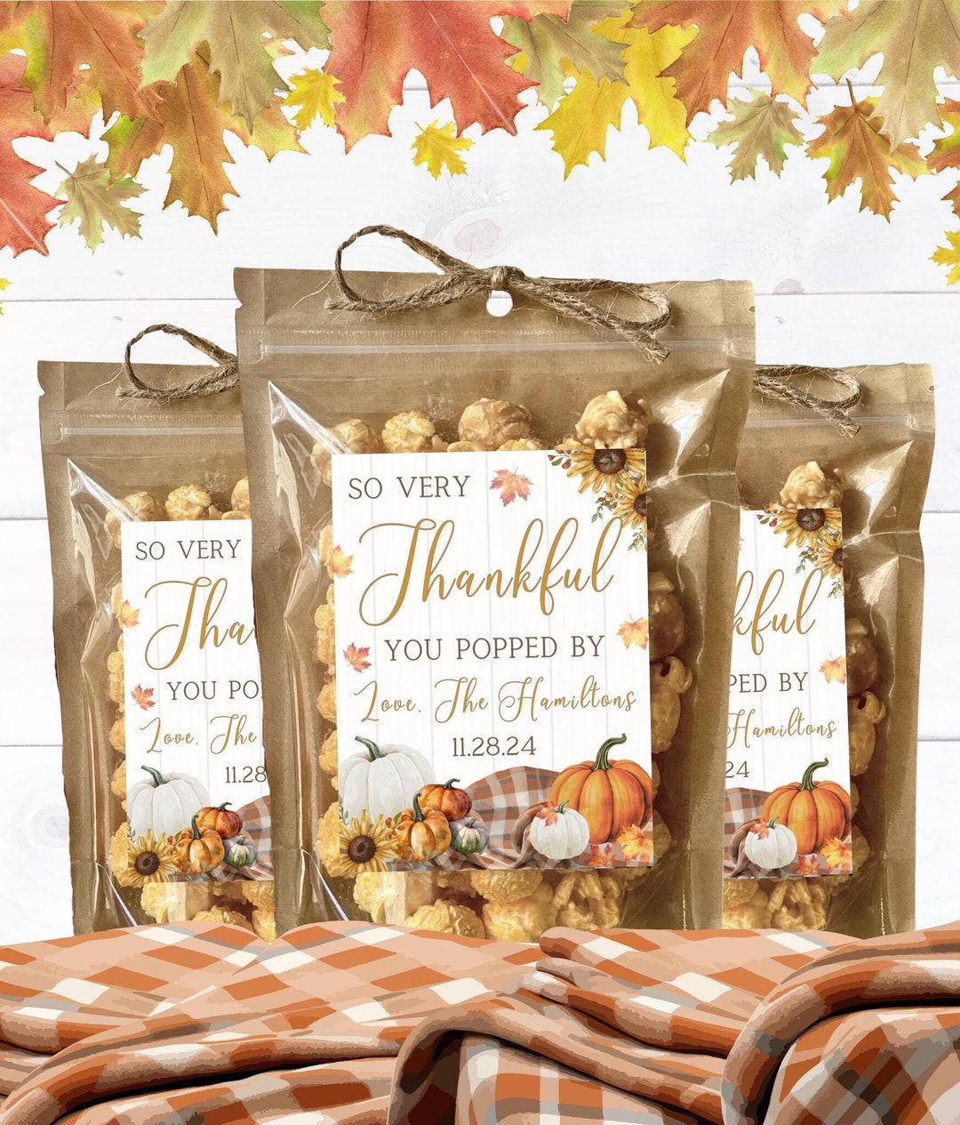 Thanksgiving Favors Dinner Party Fall Gifts Friendsgiving Gifts Flannel ...