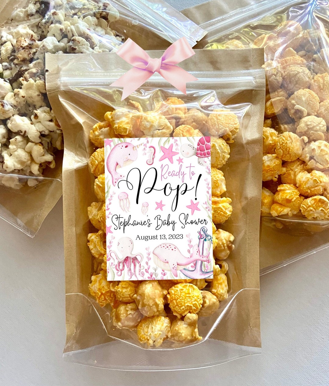 Under the Sea Nautical Girl Baby Shower Ready to Pop Favor Treat Bags ...