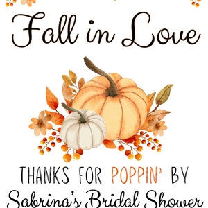 Fall in Love Bridal Shower Favor Fall Wedding Popcorn Bag Pumpkin ...