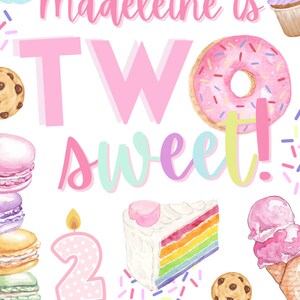 Two Sweet Birthday Party Favors Girl 2nd Birthday Popcorn Treat Bags ...