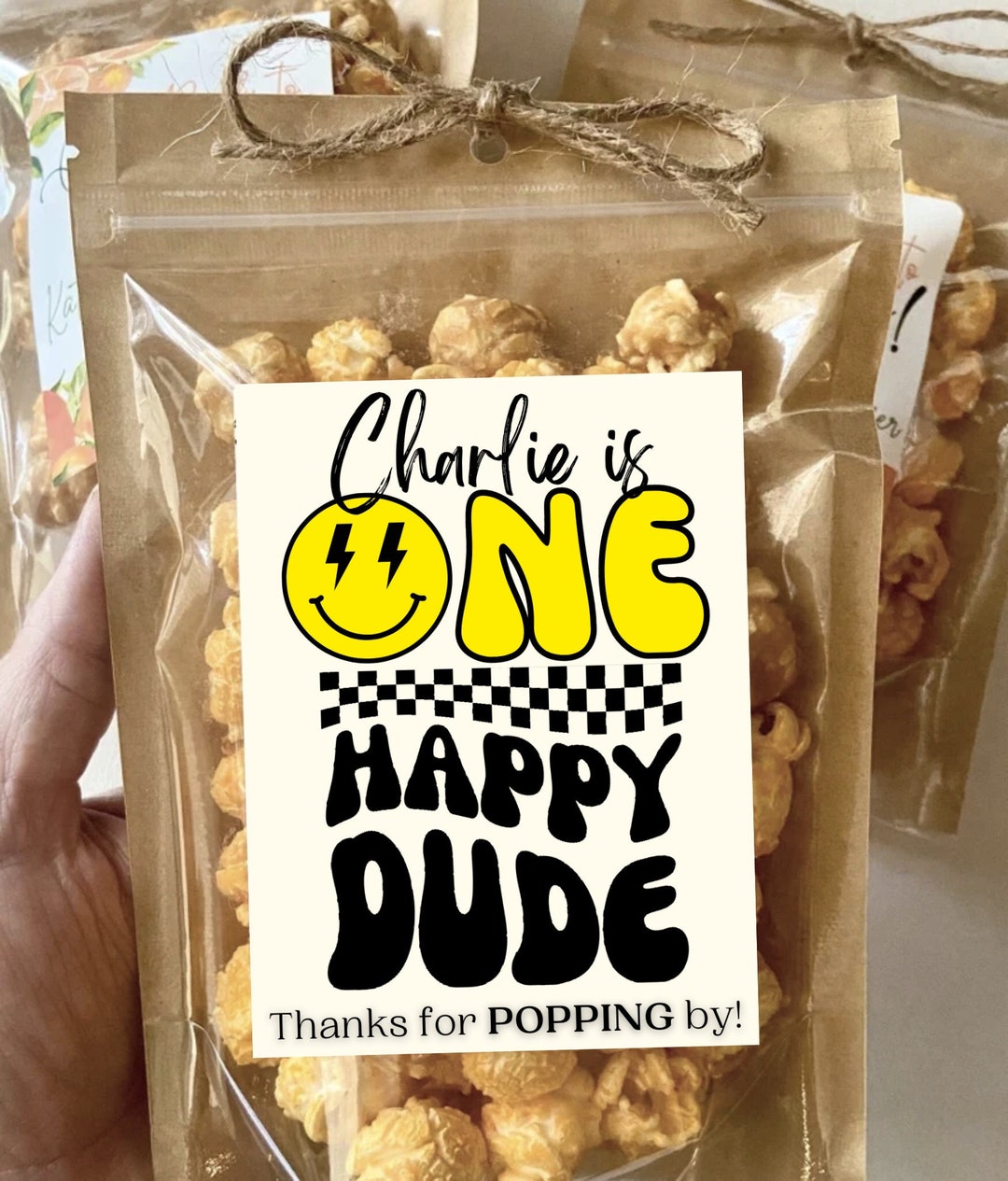 ONE Happy Dude Birthday Party Favors Smiley Face Retro First Birthday ...