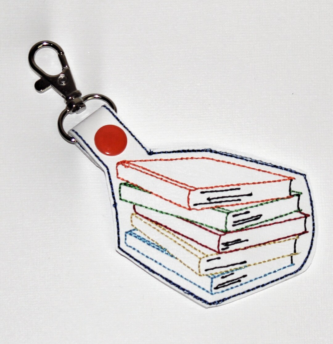 Stack of Books Key Fob - Librarian Gift - Teacher Gift - Book Lover ...