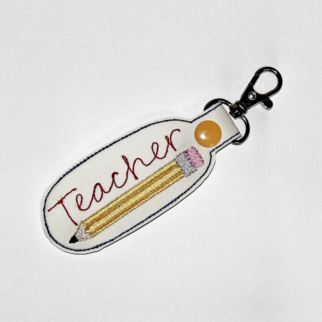 Teacher Pencil Key Fob - Teacher Gift - Key Fob - Wristlet - Keychain ...