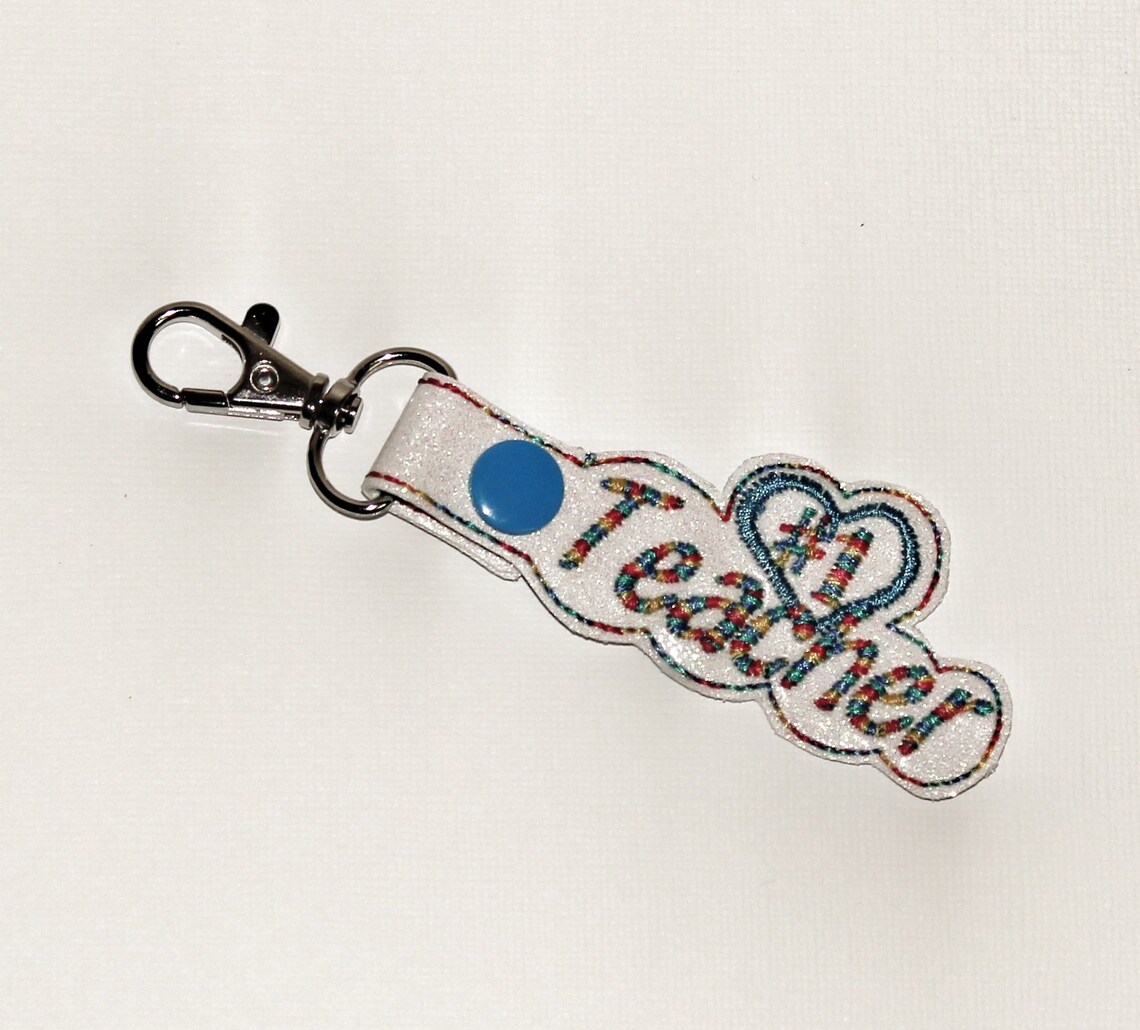 Teacher Key Fob - #1 Teacher - Teacher Gift - Key Fob - Wristlet ...