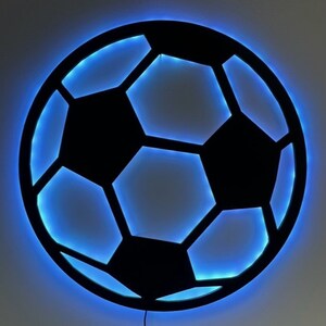 Soccer Ball LED Light up Sign W/ Remote Wood 24" Sport Decor - Etsy