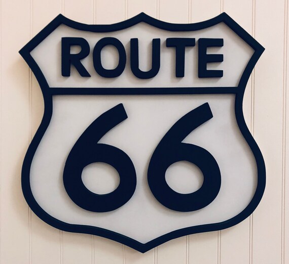Route 66 Wooden Sign 22x22.5 | Etsy