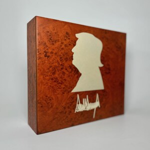 President Donald Trump Cigar Humidor Silhouette W/ Facsimile Autograph ...
