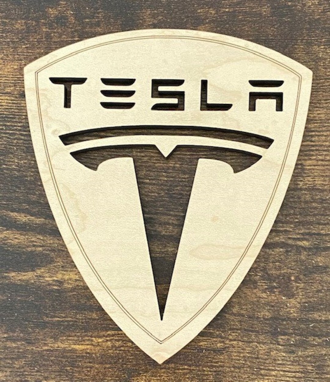 Tesla Wooden Logo Wall Decor Sign - Etsy