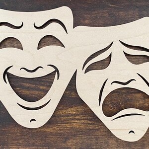 Comedy Tradegy Mask Wood Sign Home Theater Decor Wall Art - Etsy