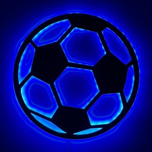 Soccer Ball LED Light up Sign W/ Remote Wood 24" Sport Decor - Etsy