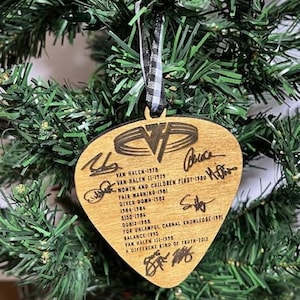 Van Halen Christmas Ornament Guitar Pick With Discography and Facsimile ...