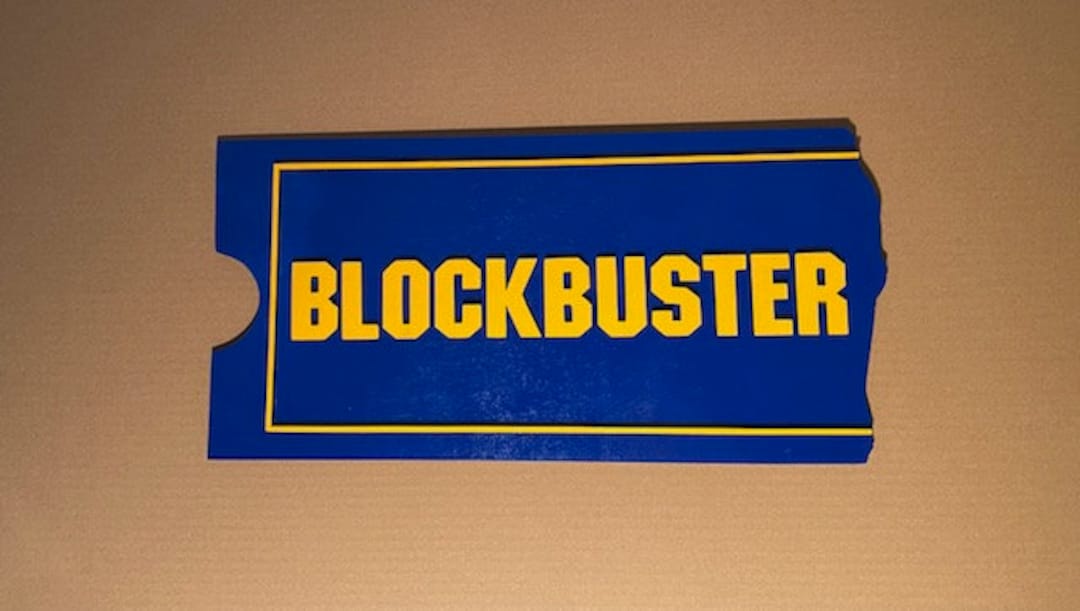 19" X 9" Blockbuster Video Wood Wall Decor Mancave Home Theater Room ...