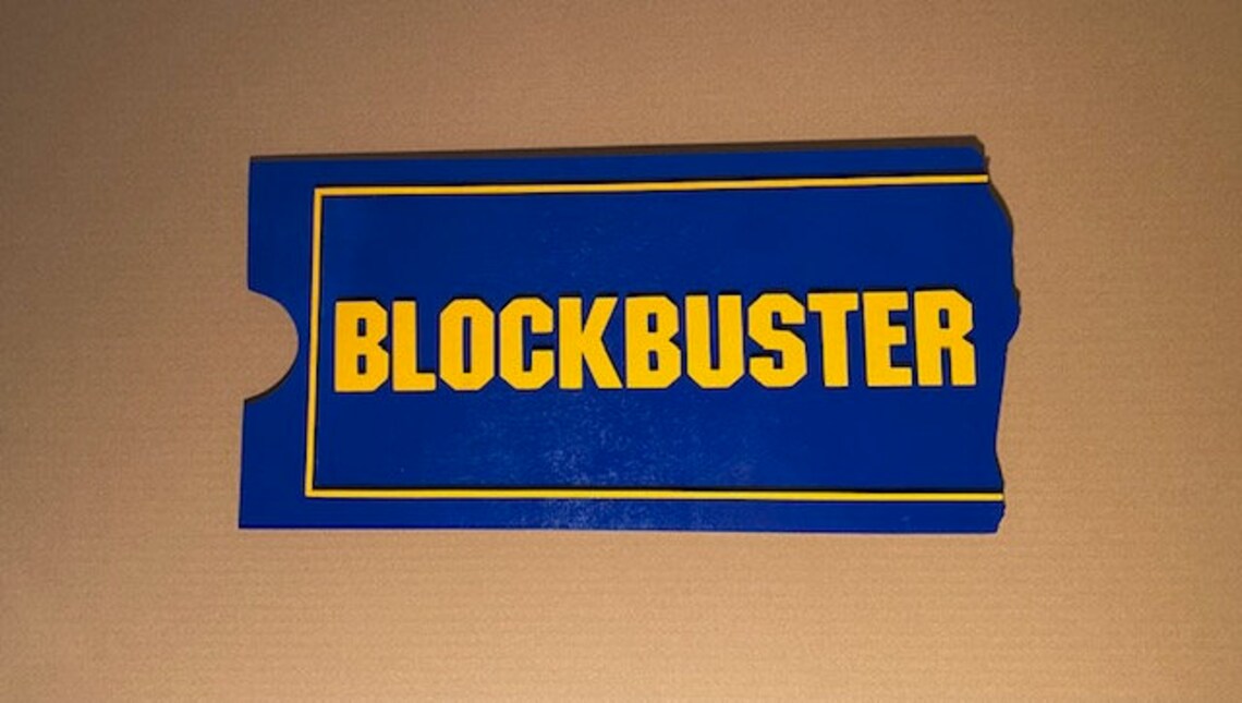 19" X 9" Blockbuster Video Wood Wall Decor Mancave Home Theater Room ...