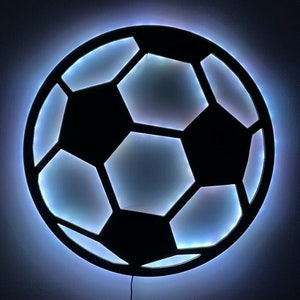 Soccer Ball LED Light up Sign W/ Remote Wood 24" Sport Decor - Etsy