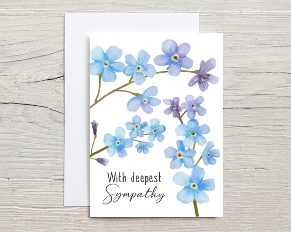 Sympathy Card / Forget Me Not / Bereavement Card / With - Etsy