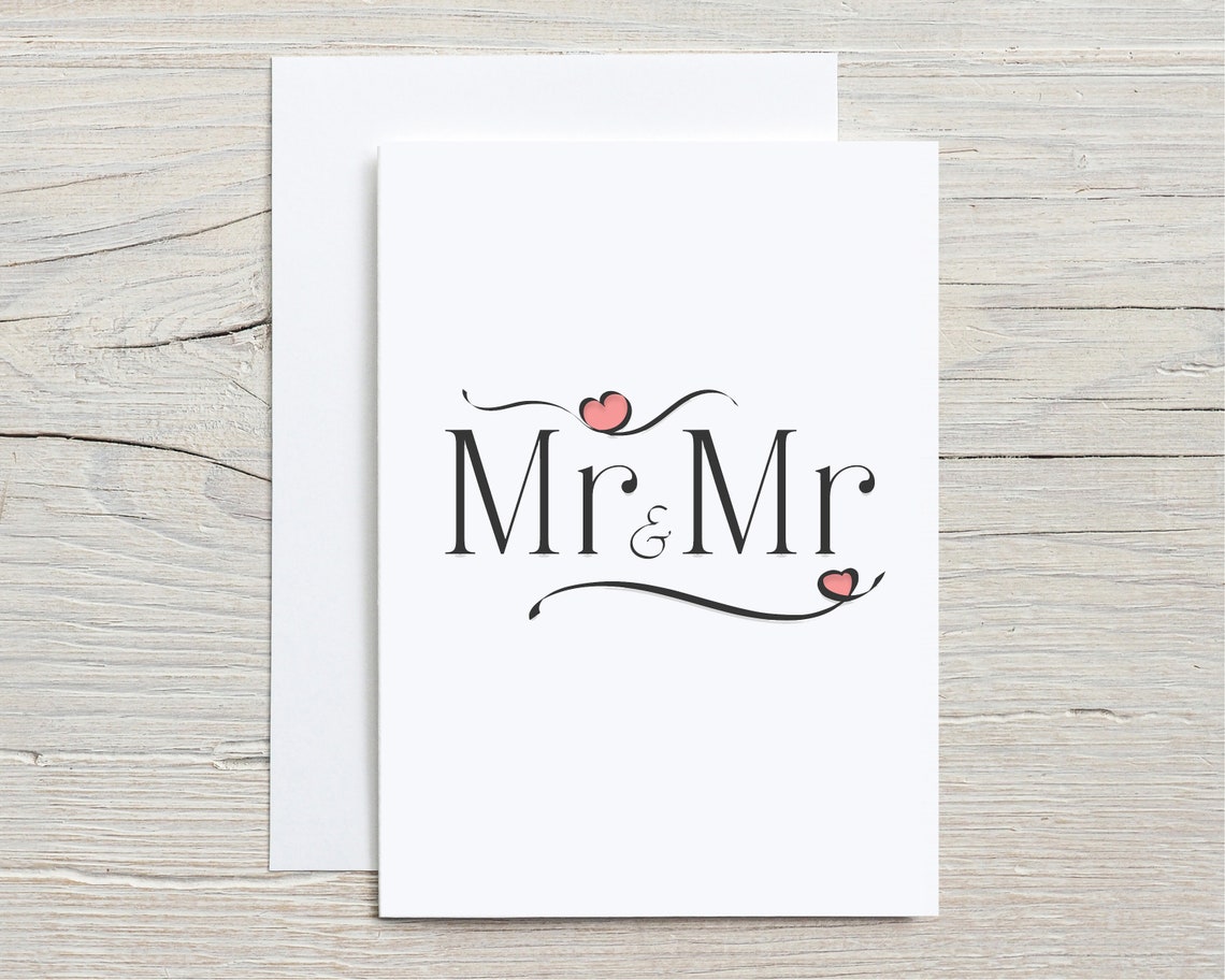 Mr & Mr Wedding Card / Gay Wedding Card / Gay Wedding / Mr and Mr ...