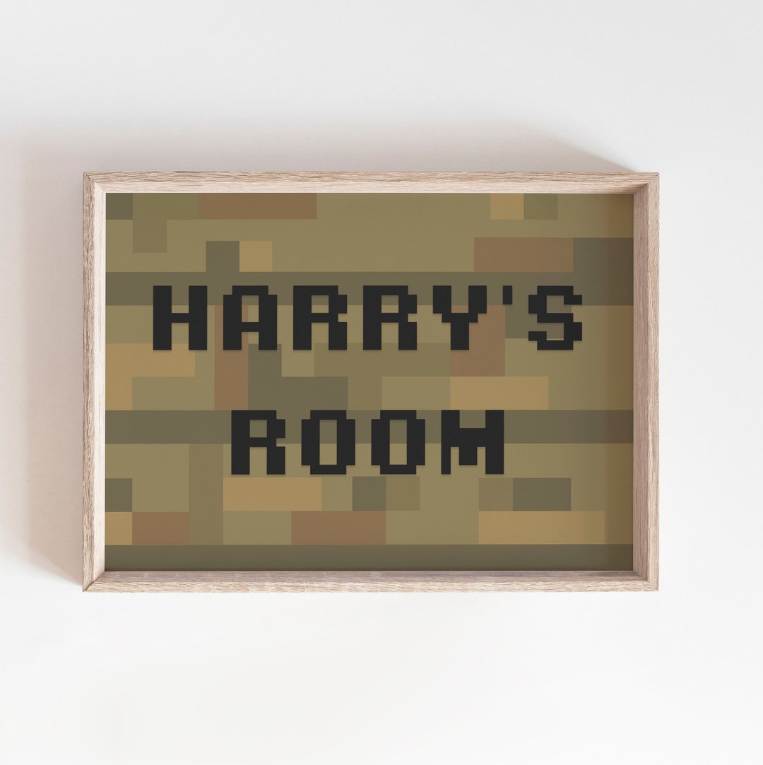 Minecraft Inspired Personalised Kids Door Sign / Minecraft Kids Room ...