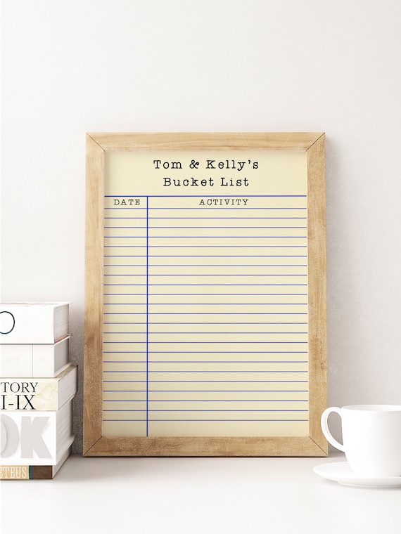 Custom Bucket List A4 Print / Bucket List A4 Print / Wedding | Etsy UK
