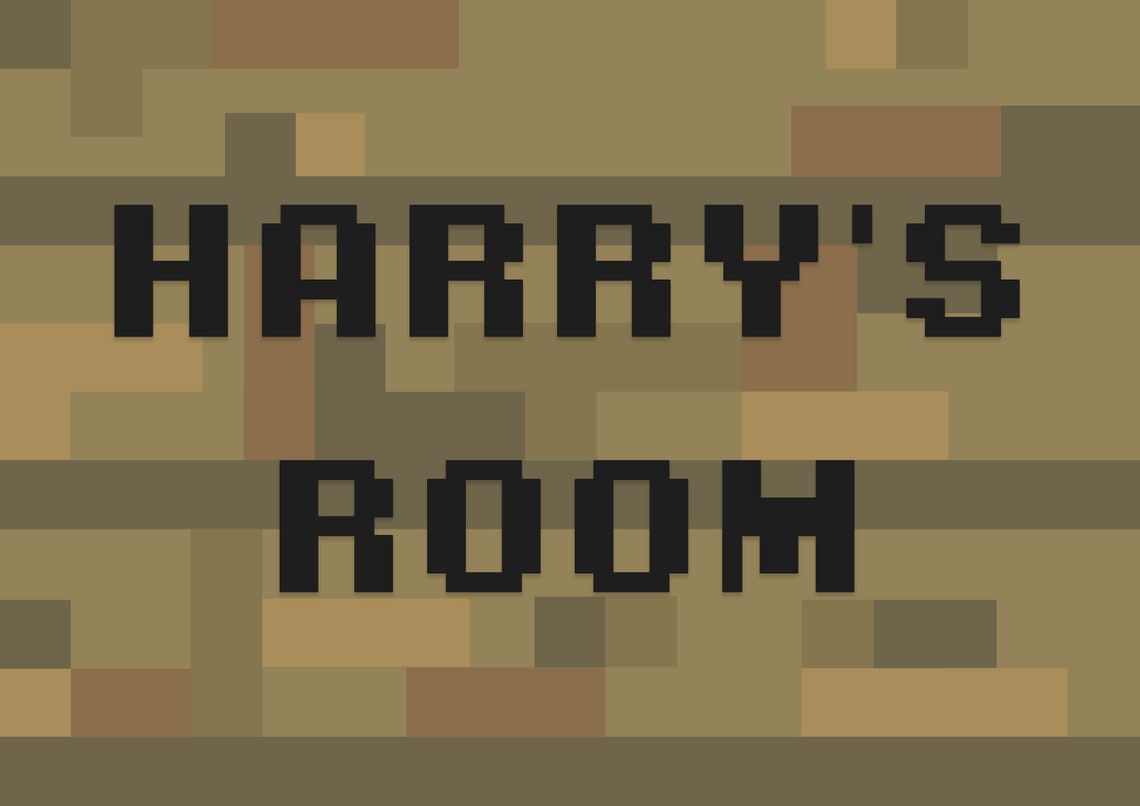 Minecraft Inspired Personalised Kids Door Sign / Minecraft Kids Room ...