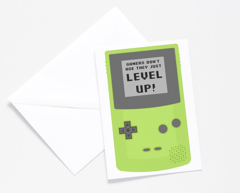 Level up Birthday Card / Gamer Birthday Card / Nintendo Card / | Etsy