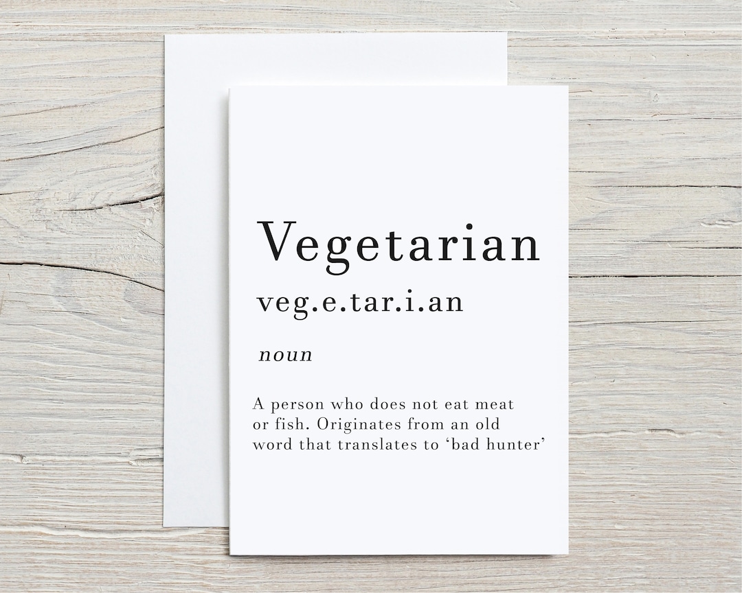 Vegetarian Birthday Card / Funny Vegetarian Card / Humour Birthday Card ...
