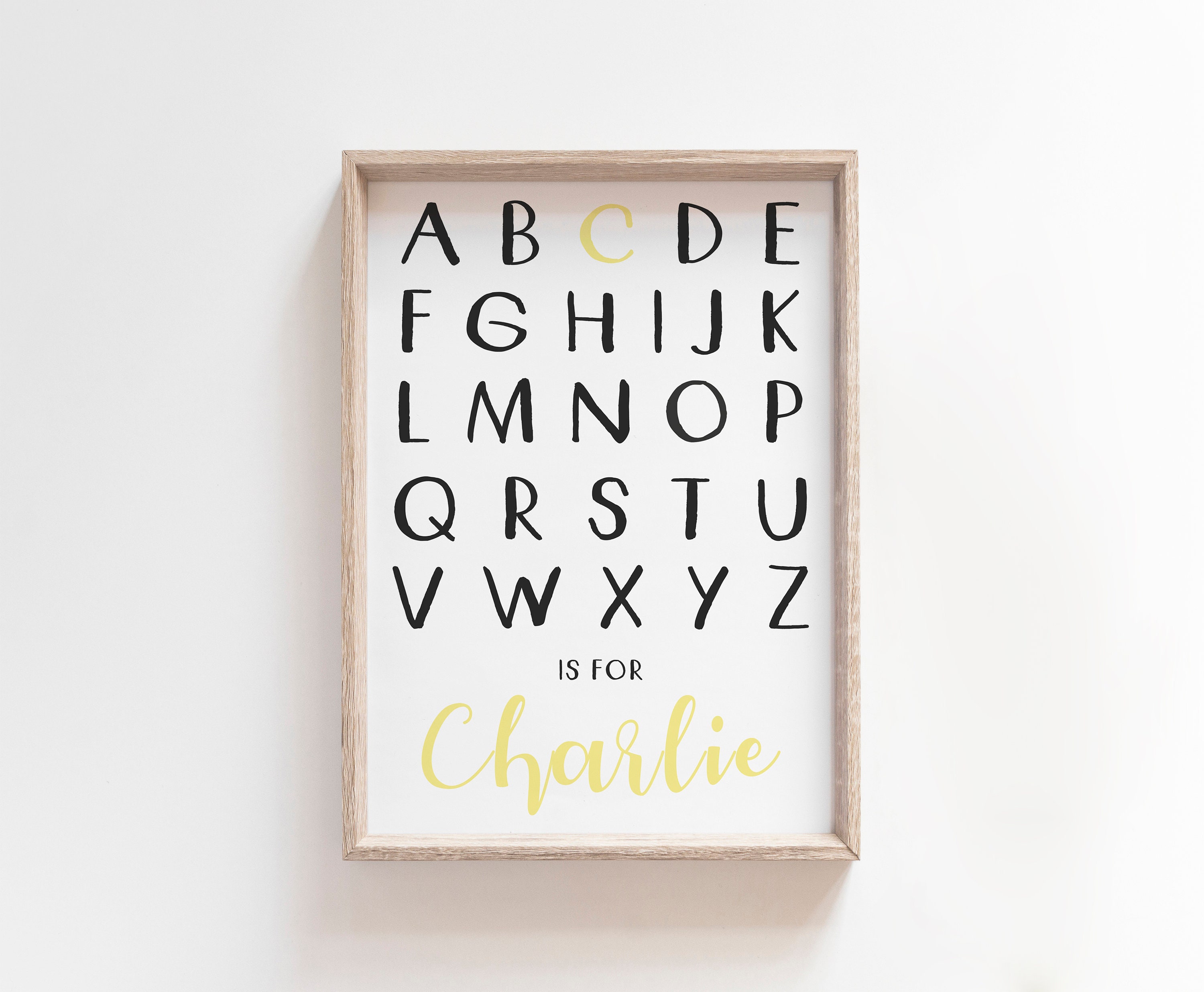 Custom Alphabet Print / Baby Shower Gift / Nursery Print / Custom Name ...