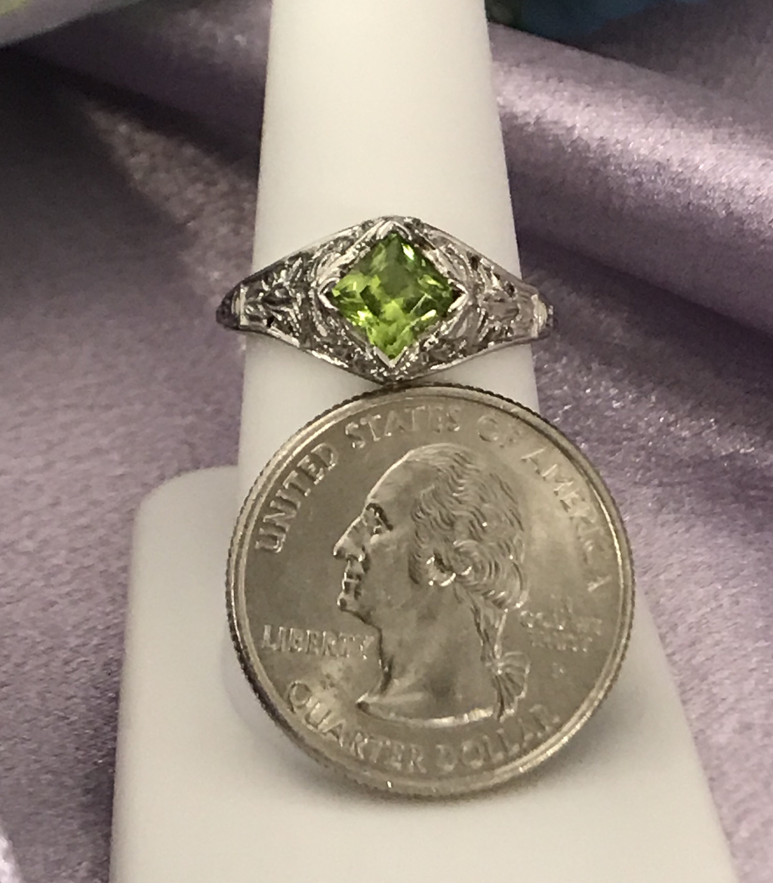 Art Deco Peridot Ring - Etsy