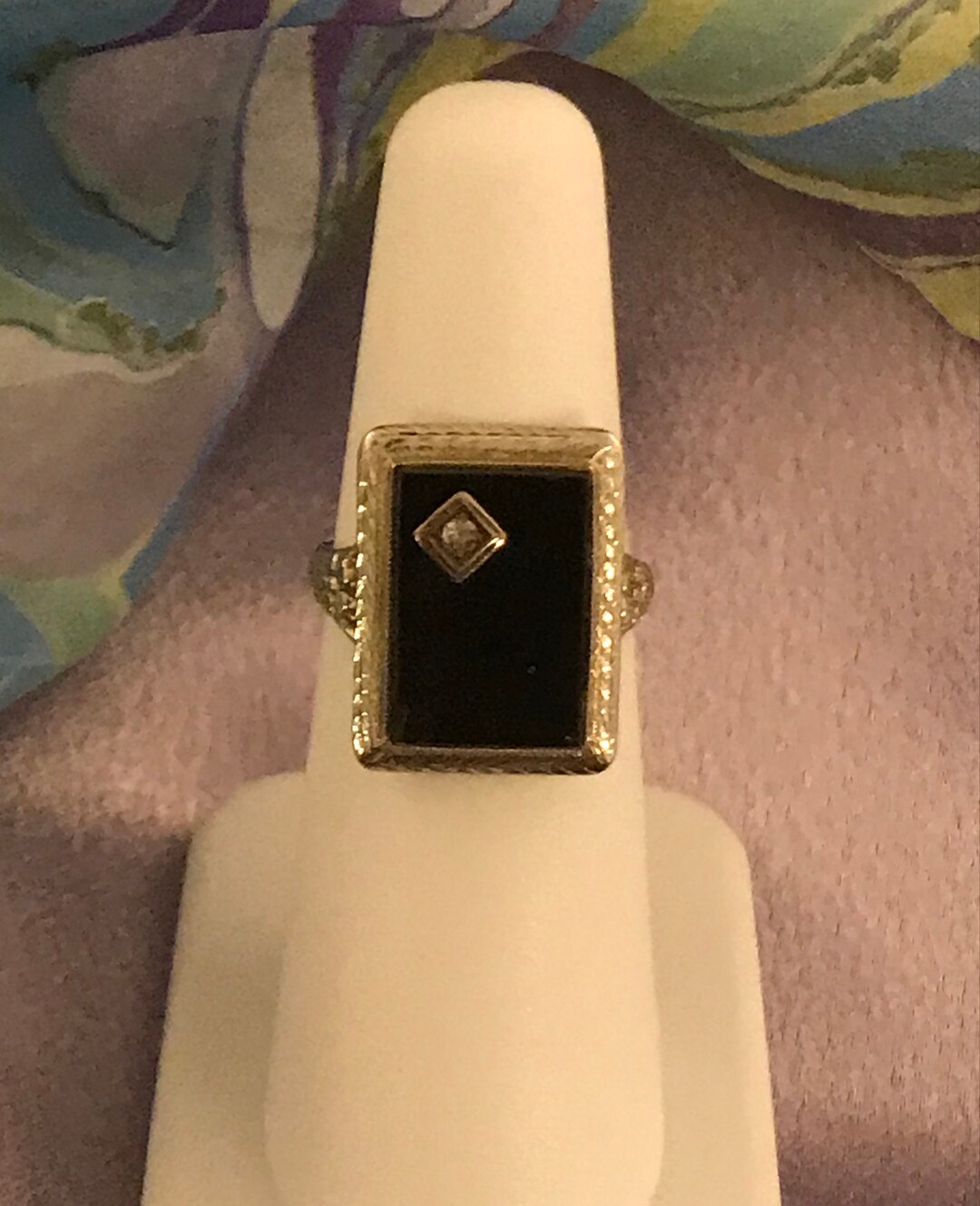 Art Deco Onyx Ring - Etsy