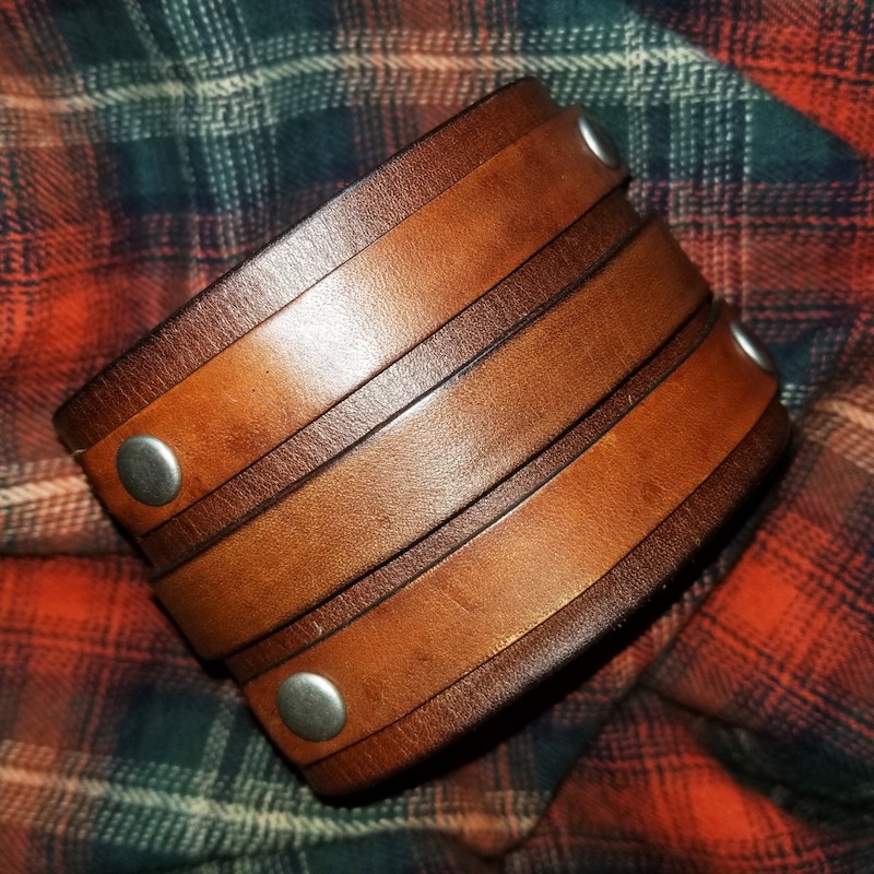 Leather Wristband - Etsy