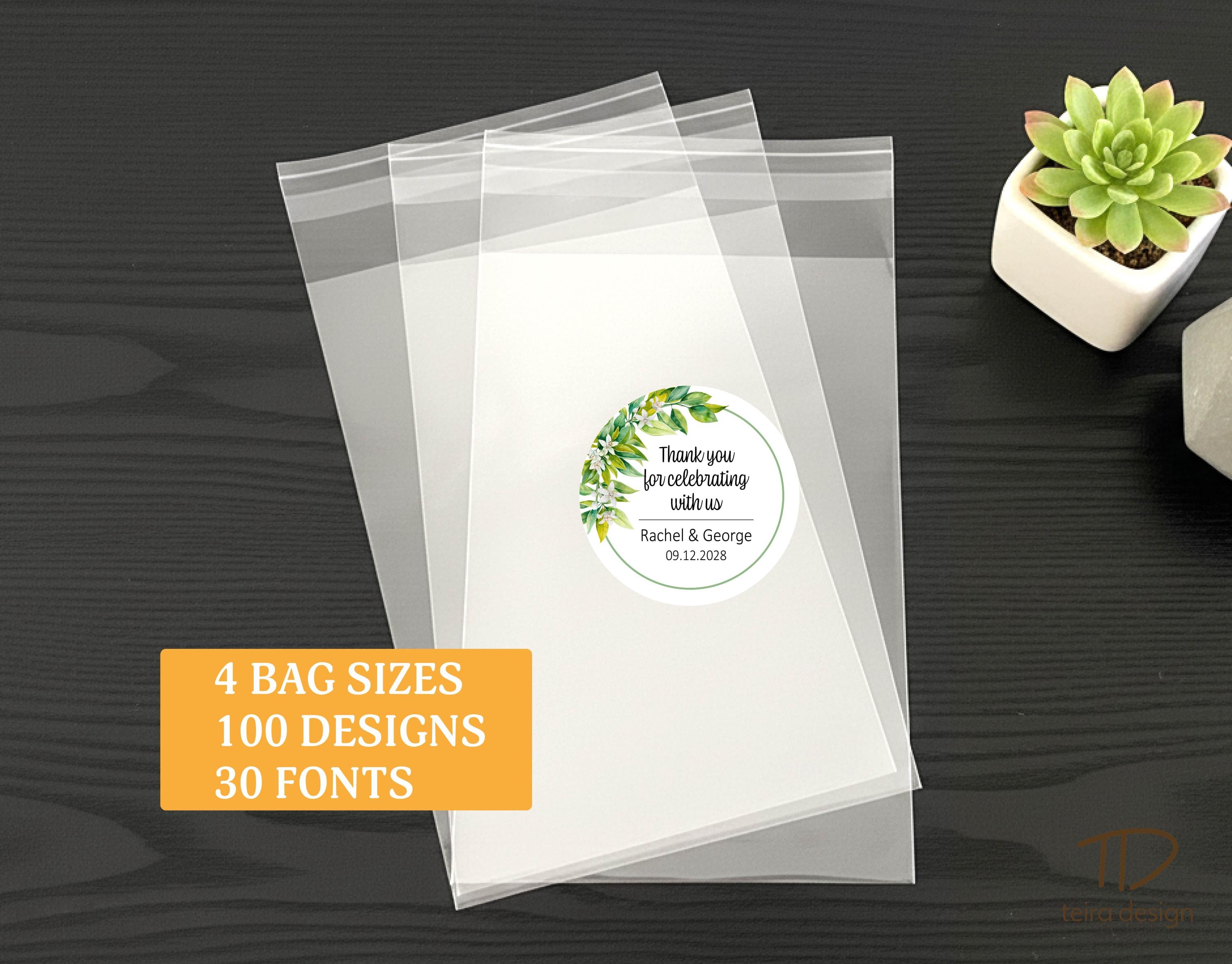 Personalized Favor Bags With Labels — Custom Self-seal Party Treat Bags ...