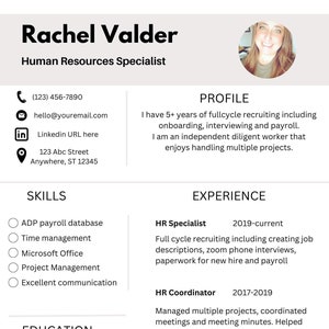Resume Template 1 - Etsy