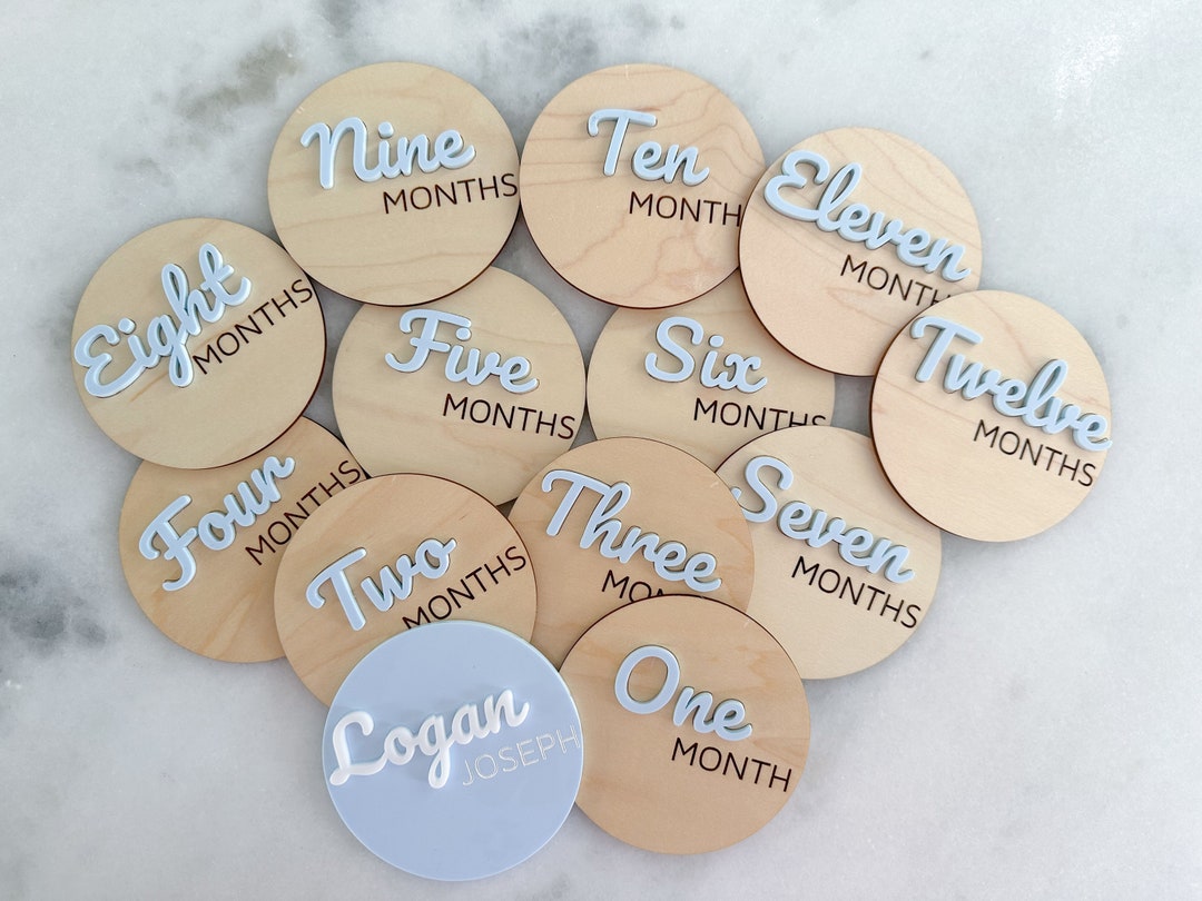 Monthly Milestone, Milestone Numbers for Baby Photos, 3D Acrylic ...