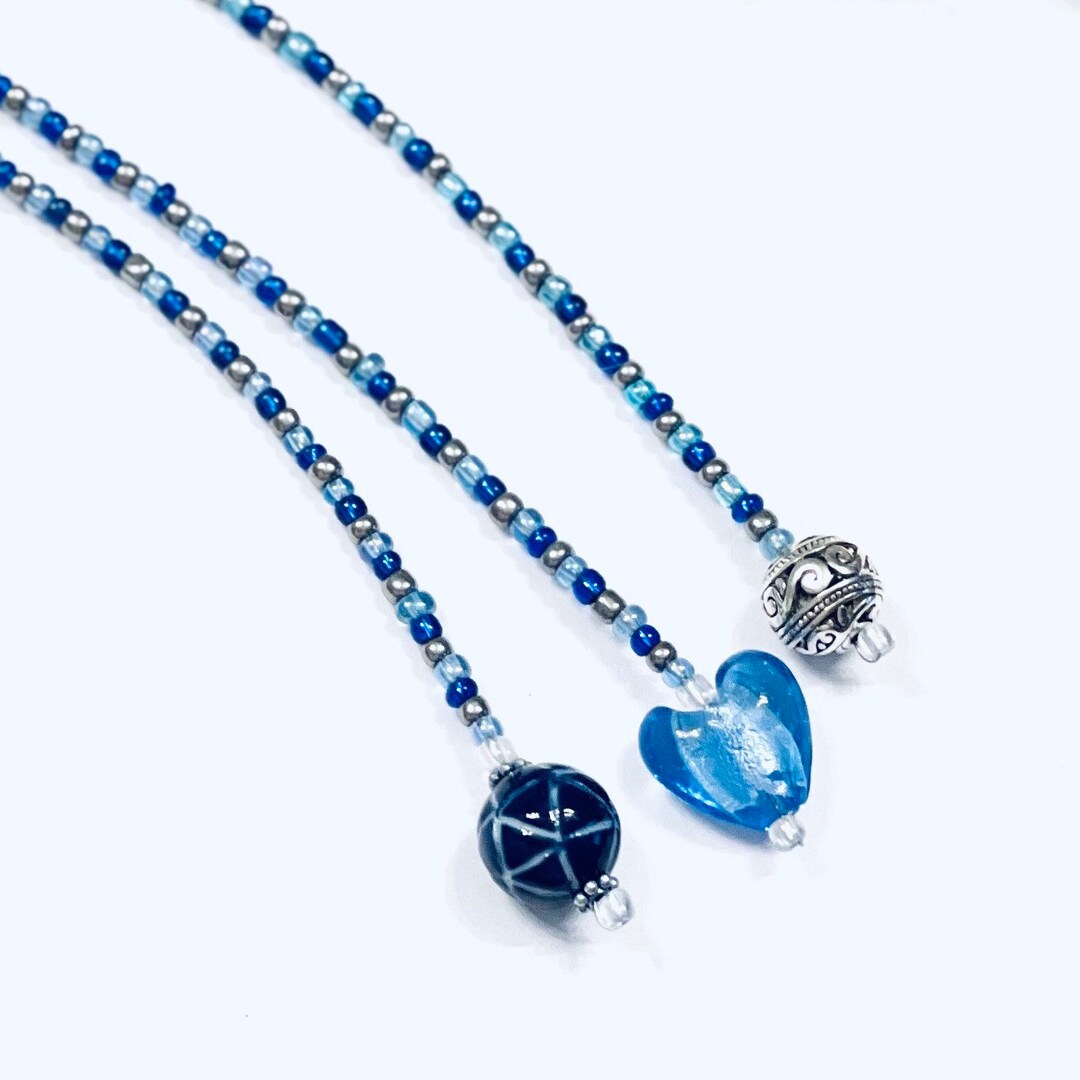 Blue Beaded Fan Pull Sets, Ceiling Fan and Light Pull Chain, Fan Pull ...