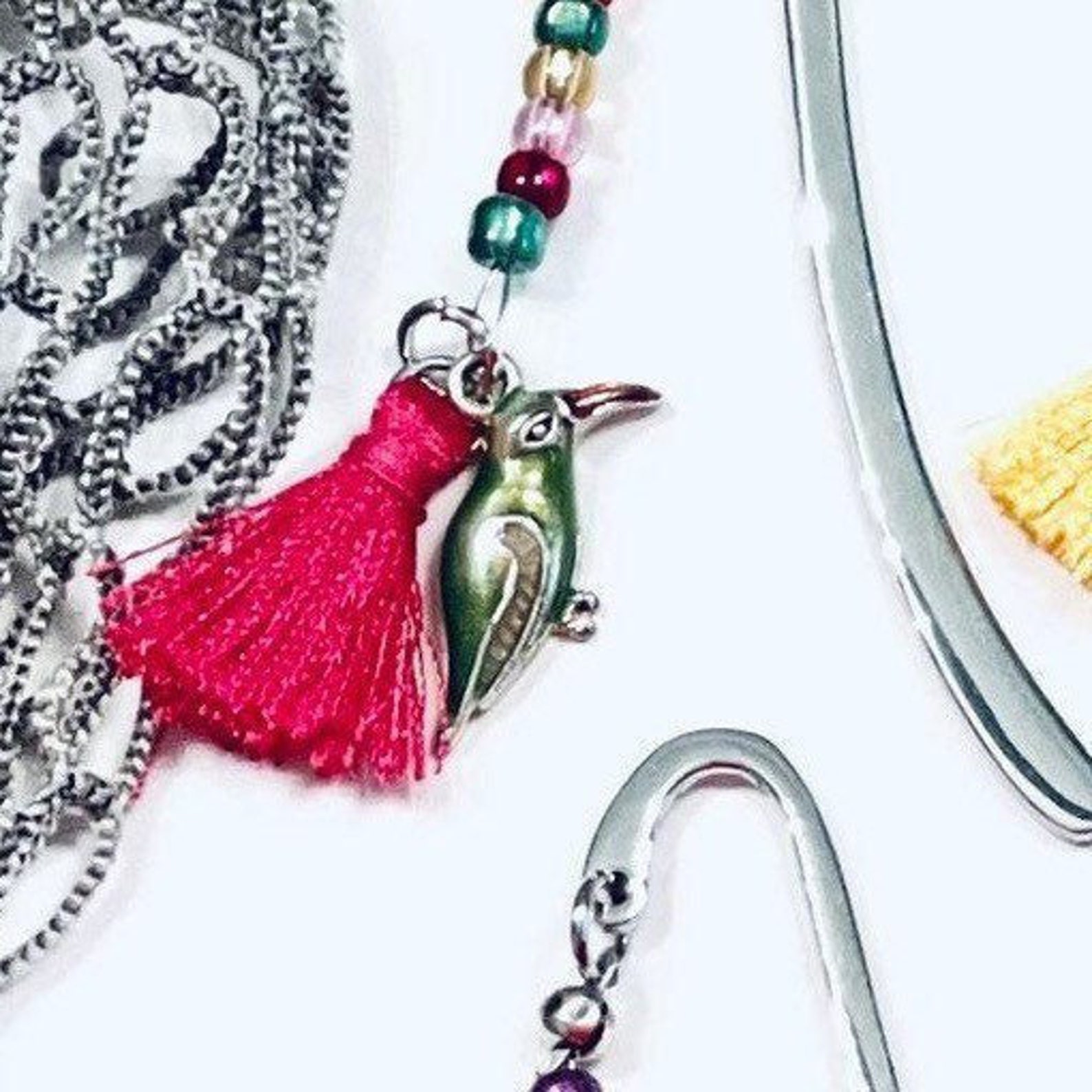 Hand Beaded Metal Bookmarks Bookmark With Tassel Metal - Etsy