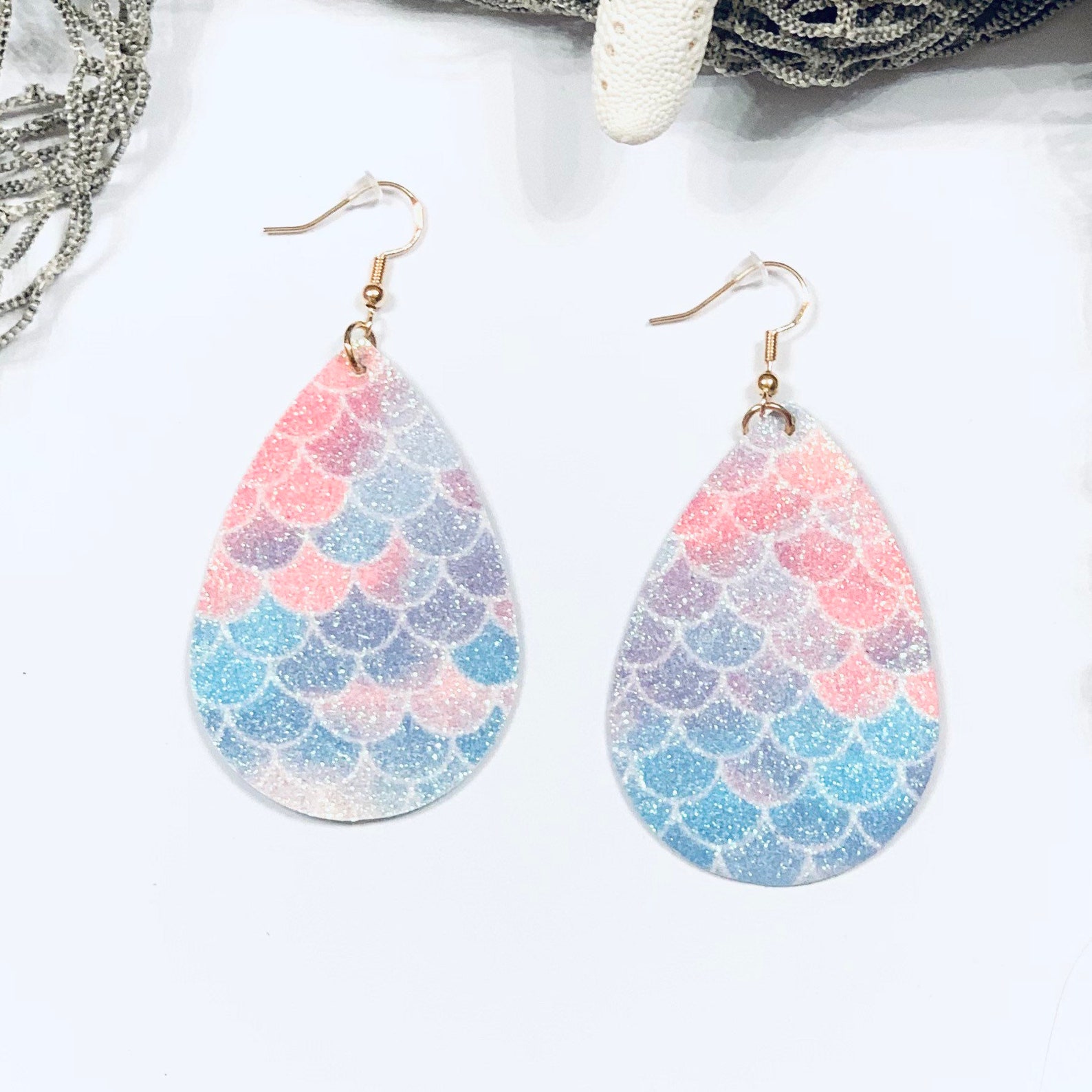 Mermaid Earrings Glitter Mermaid Earrings Dangle Earrings - Etsy