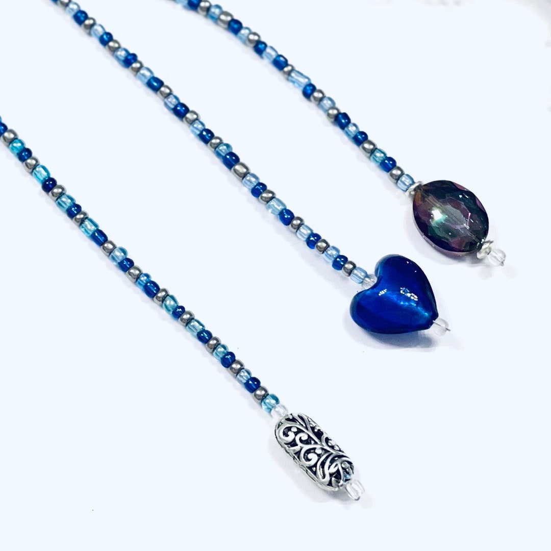 Blue Beaded Fan Pull Sets, Ceiling Fan and Light Pull Chain, Fan Pull ...