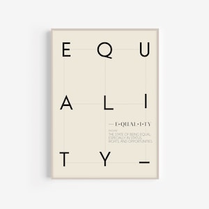 Equality Definition Print | PRINTABLE ART | Social Justice | Aesthetic ...
