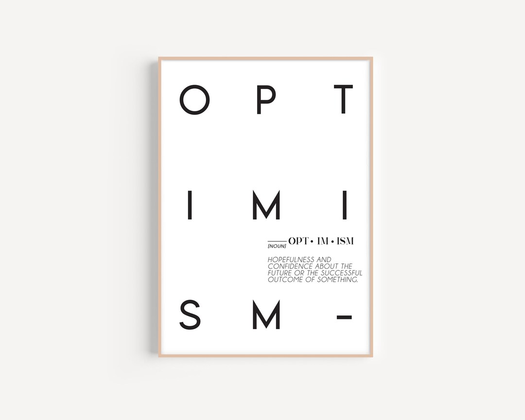 Optimism Print | PRINTABLE | Definition Wall Art | Quote Prints ...