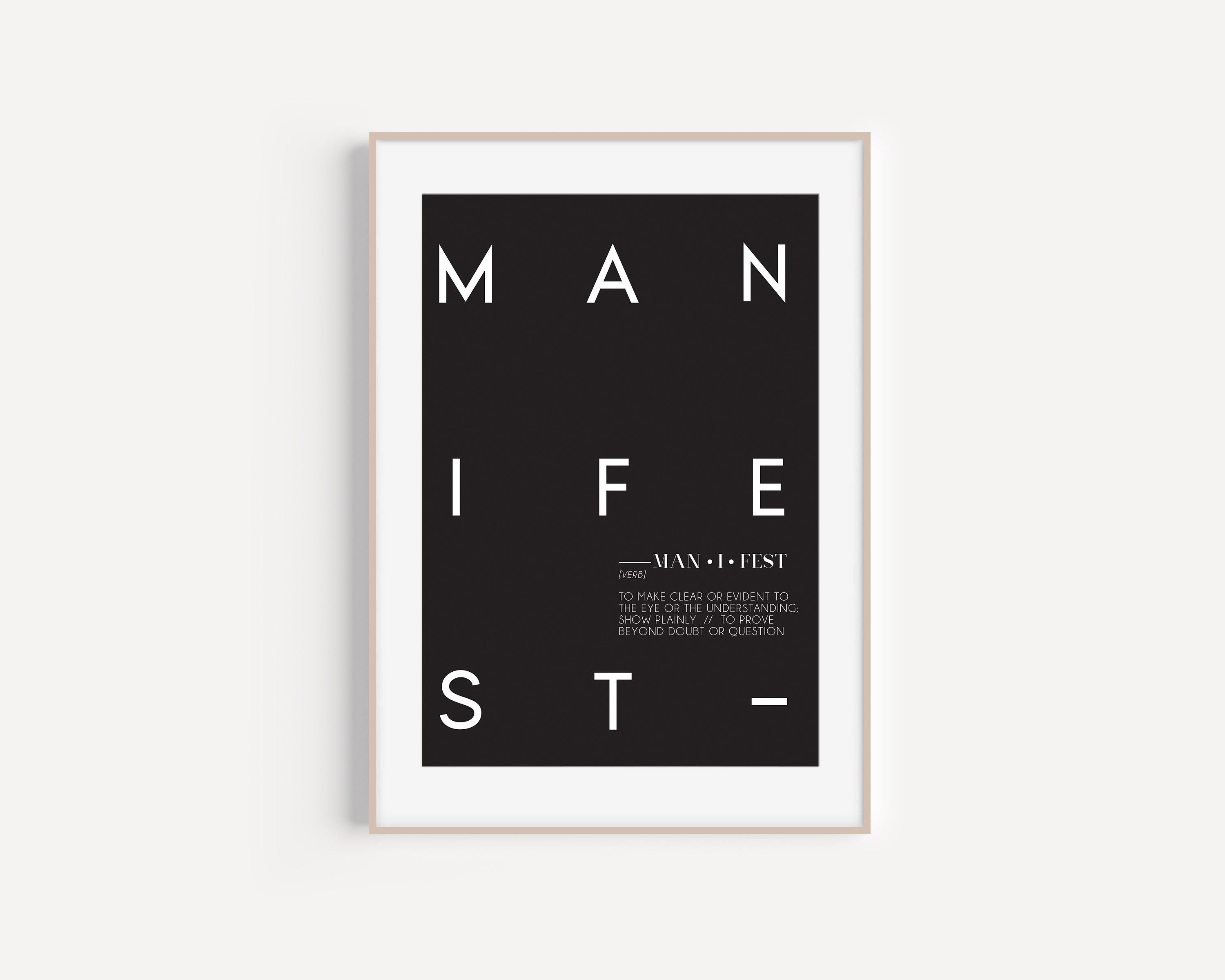 Manifest Definition Print DIGITAL ART Black Wall Art - Etsy
