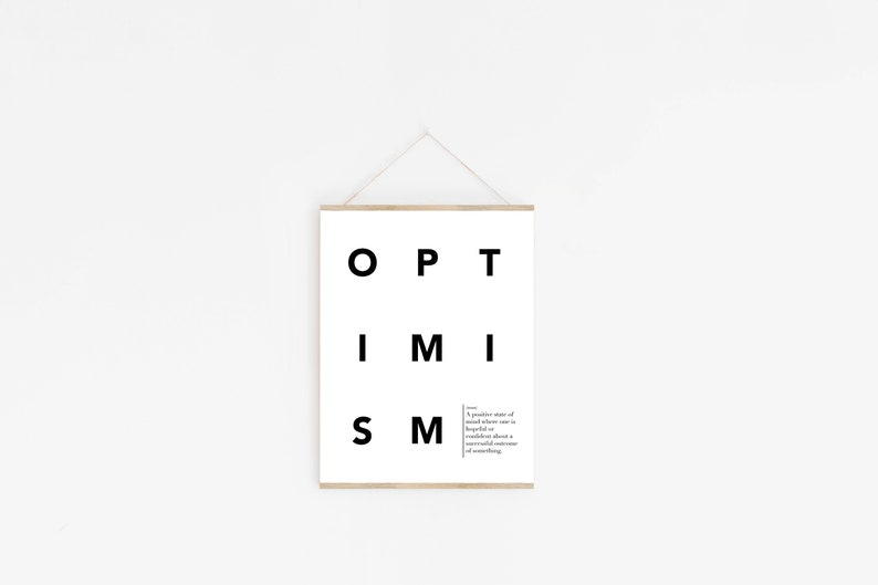 Optimism Print PRINTABLE Definition Wall Art Quote | Etsy