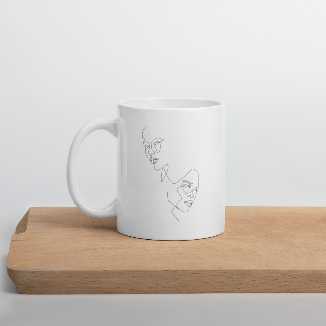 Faces Mug | Minimalist Line Drawing Mug - Etsy