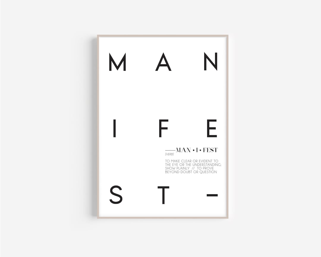 Manifest Print | PRINTABLE | Definition Wall Art | Attract Affirmations ...