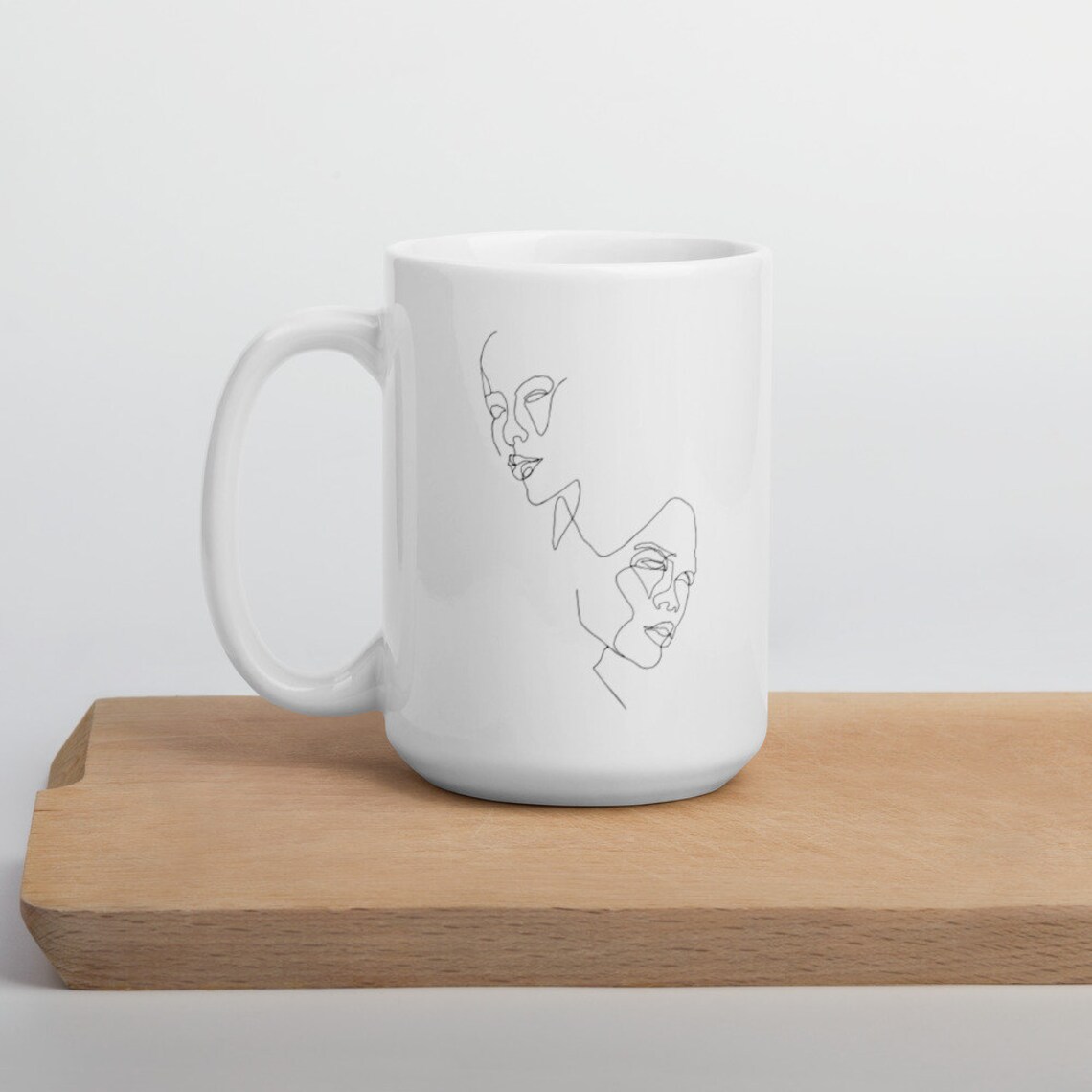 Faces Mug | Minimalist Line Drawing Mug - Etsy