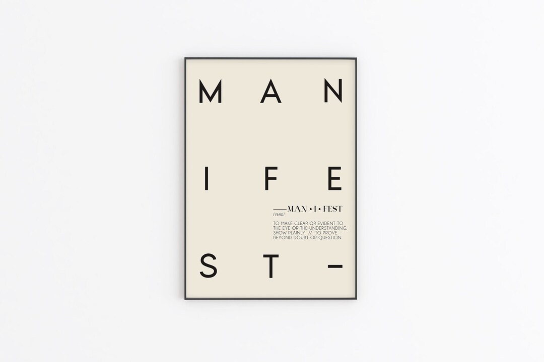 Manifest Print | DIGITAL ART | Definition Wall Art | Affirmation ...