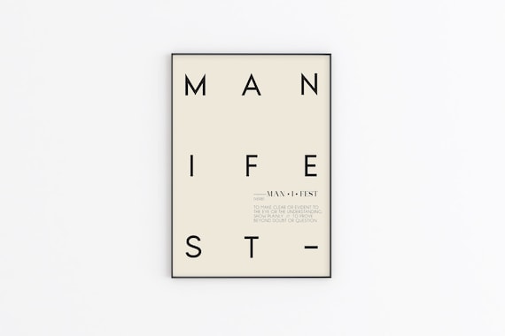 Manifest Print DIGITAL ART Definition Wall Art | Etsy